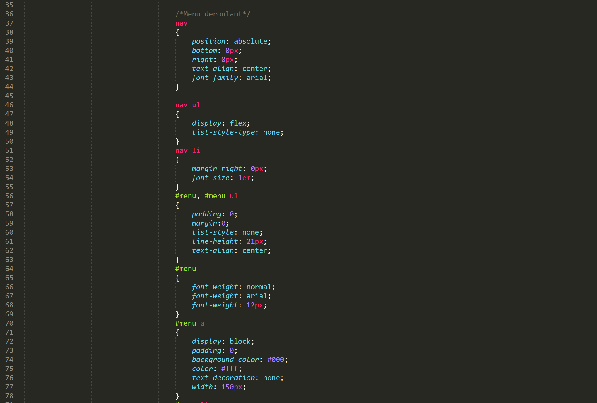 [Résolu] menu déroulant, affichage horizontal par nenerovitch - page 1 - OpenClassrooms