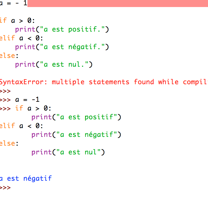 Problème condition variable nég et else par gael06110 - page 1 ...