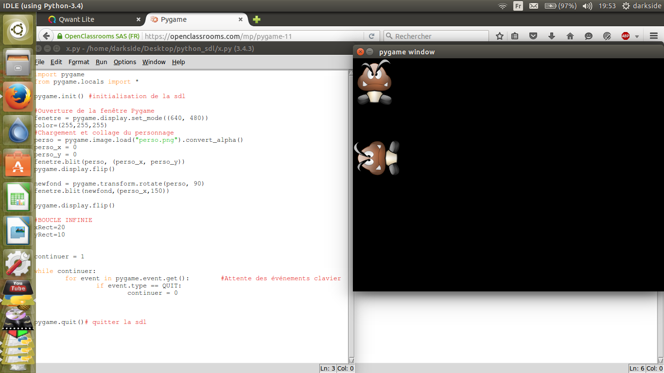 Pygame rotation image animée par Gabyshoes - OpenClassrooms