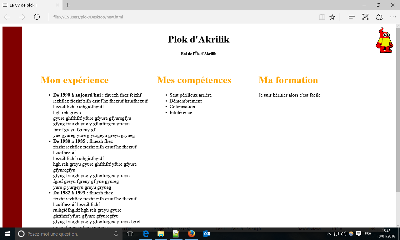 A Propos Dun Exercice Cours Html5css3 Par Plok13 Page 1