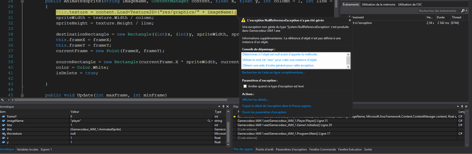 [Monogame] classe animated sprite - page 1 - OpenClassrooms