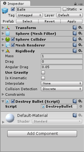 Script de Tir - Destroy GameObject - UNITY 3D par EraDev - page 1 ...