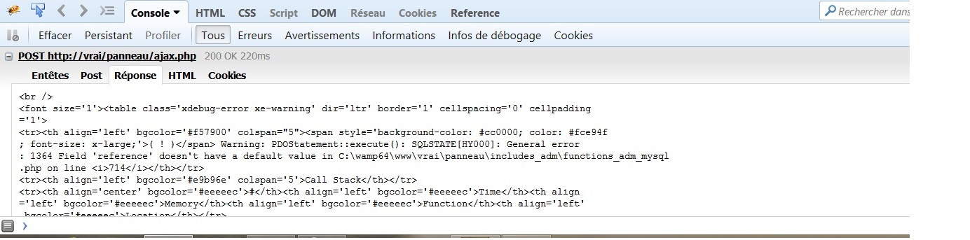 [résolu] Warning Pdostatement Execute Sqlstate[hy000] Que Signifie Cette Erreur Par