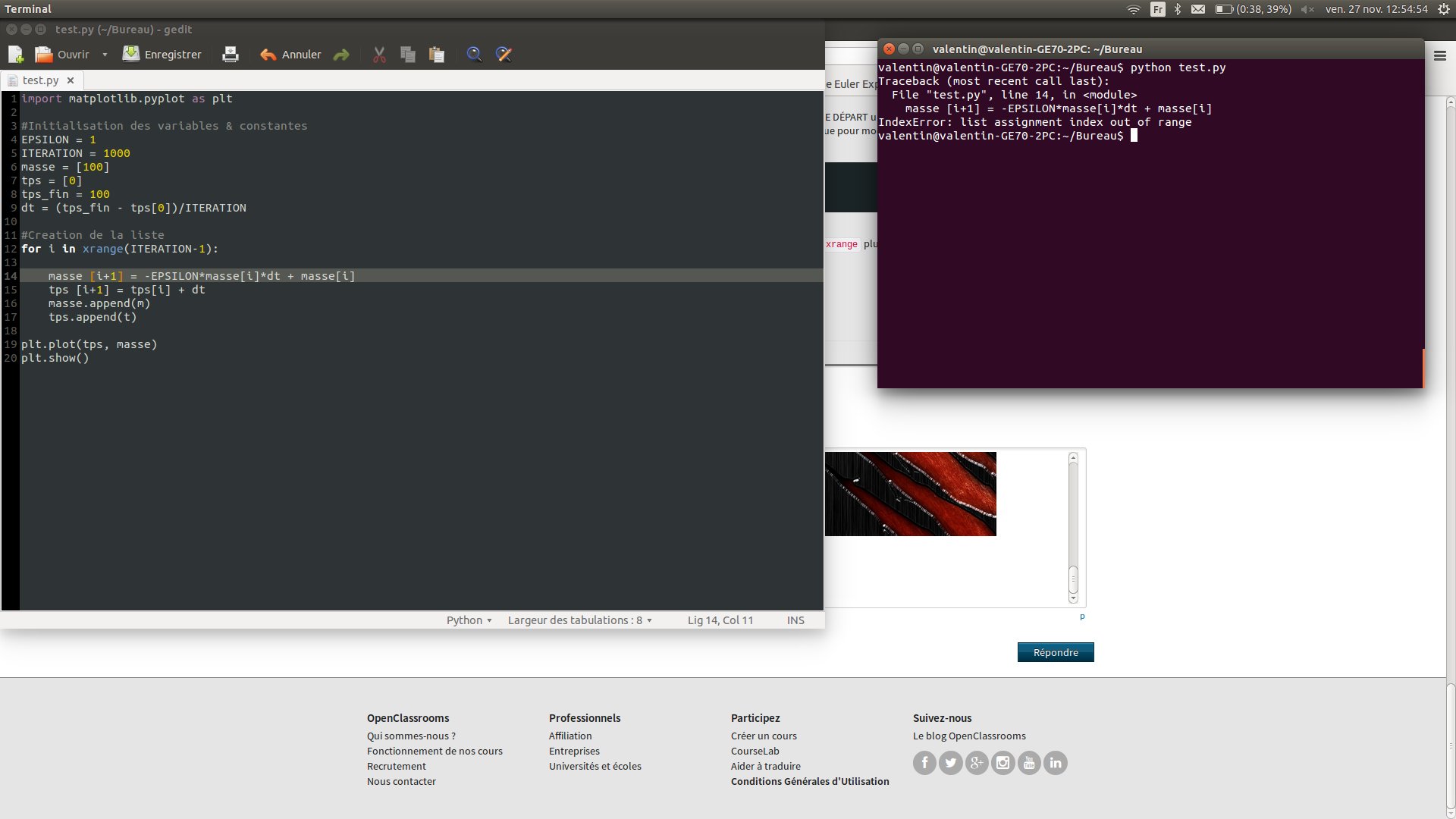 Méthode Euler Explicite par Andromedae93 - OpenClassrooms