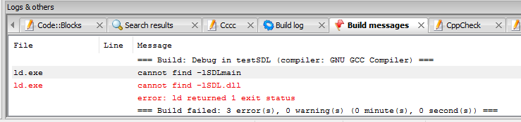 [Résolu] cannot find lSDL.dll lors de la compilation de SDL par Kijise - page 1 - OpenClassrooms