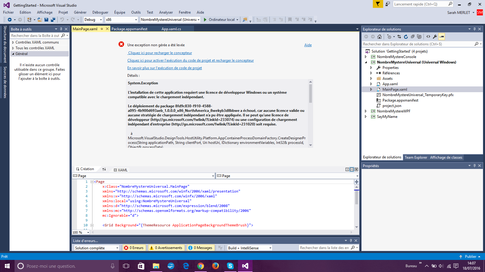 Problème Visual Studio - Porter le jeu sur Windows 10 par SarahMlt ...