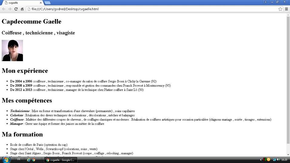 [Résolu] structurer son cv ( html et css ) - insérer une image + une ...