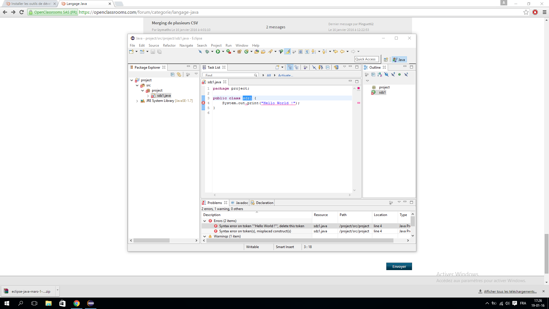 mes debut en java par judeoleborgne - page 1 - OpenClassrooms