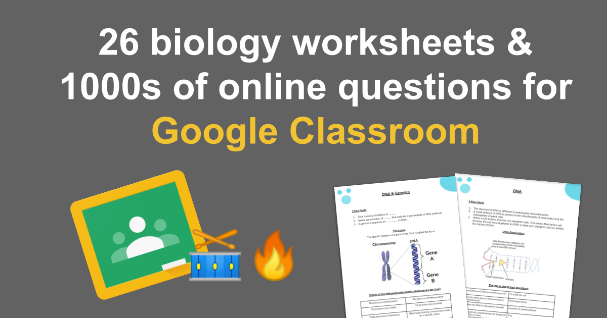 Biology Worksheets & Online Questions for Google Classroom
