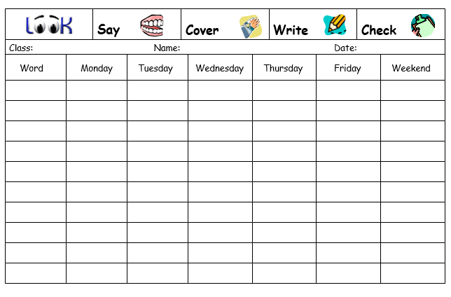 Weekly Spellings