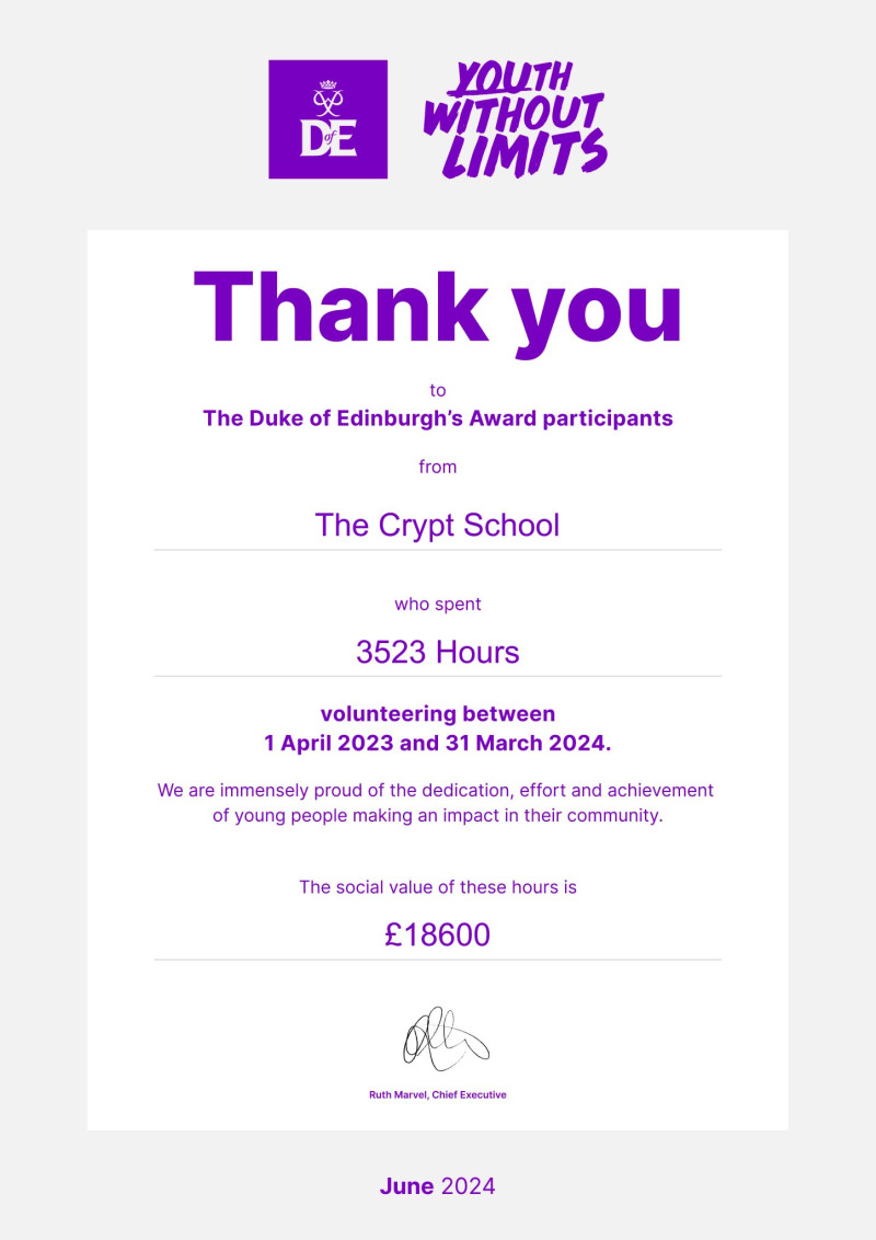 DofE | The Crypt School