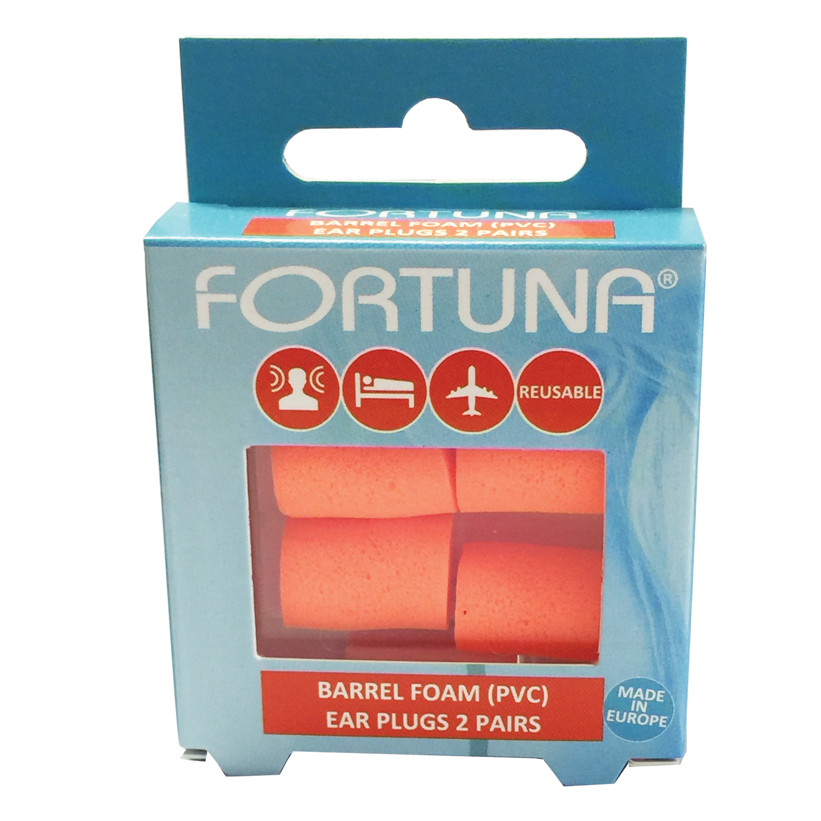 Ear Plugs Barrel Foam PVC 2 Pairs
