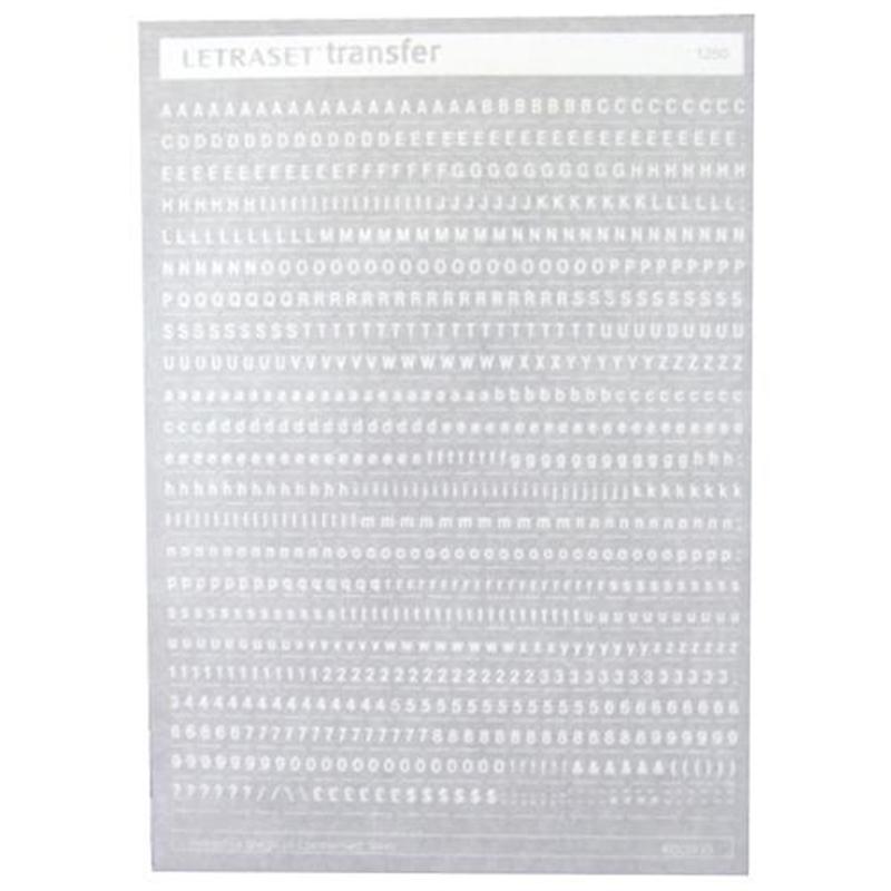 Letraset Rub Down Lettering Helvetica Medium Condensed 3mm White
