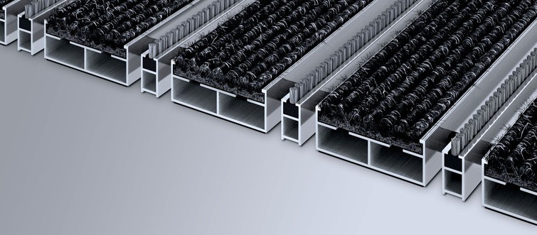 SENATOR With ribbed carpet insert and brush strip RB by emco UK