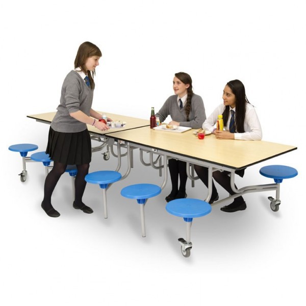 12 Seat Rectangular Mobile Folding Table Seating Units by Spaceright Europe