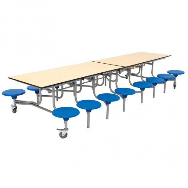16 Seat Rectangular Mobile Folding Table Seating Units by Spaceright Europe