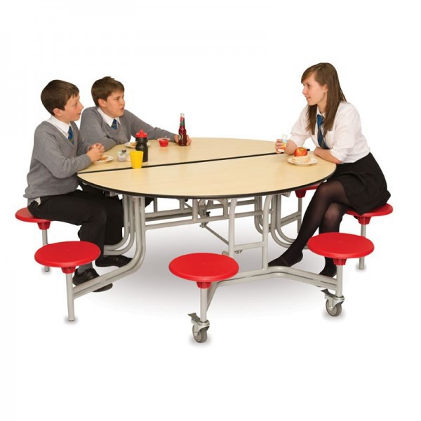 Round Mobile Folding Table Seating Units by Spaceright Europe
