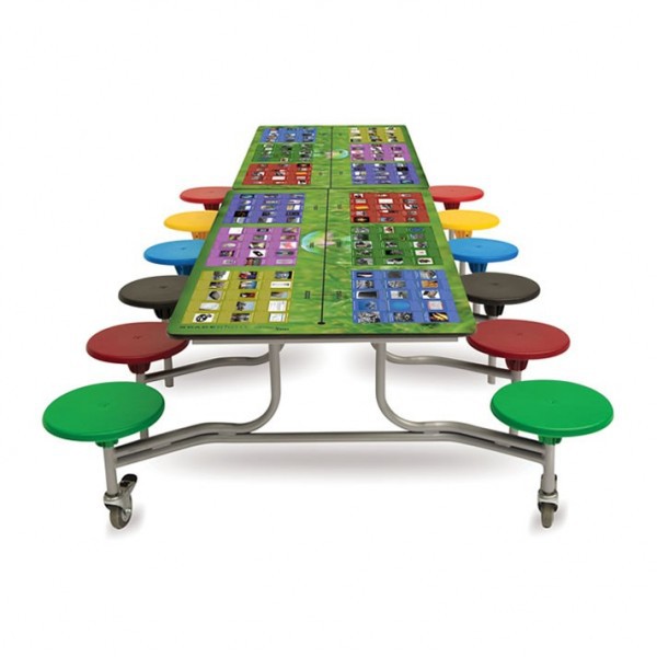 Rectangular Smart Top Mobile Folding Table Seating Unit by Spaceright ...