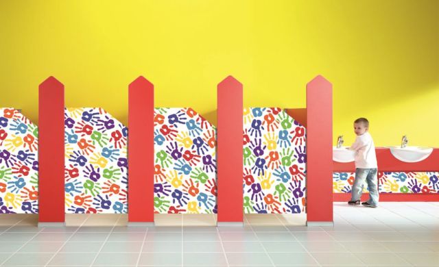 Tiny Stuff SGL Panel Cubicle by Bushboard Washroom Systems