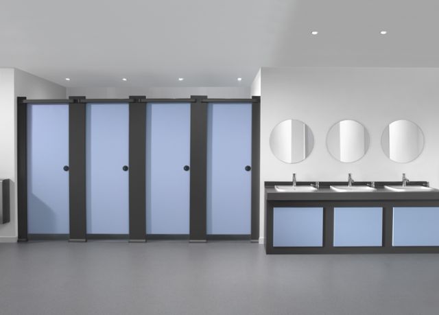 Tough Stuff HPL Panel Cubicle by Bushboard Washroom Systems Ltd