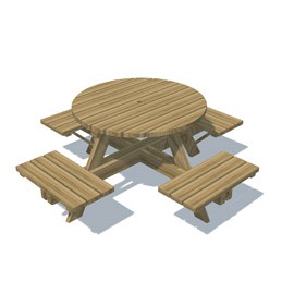 Furniture - Round Timber Picnic Table by Playforce