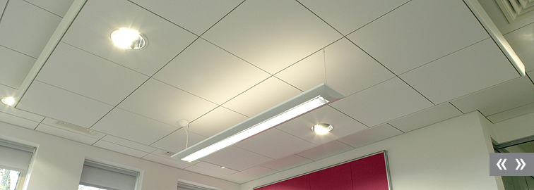 Suspended panels by Acoustics at Work