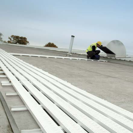 WalkSafe roof walkway systems - Single-ply membrane roofs by Latchways
