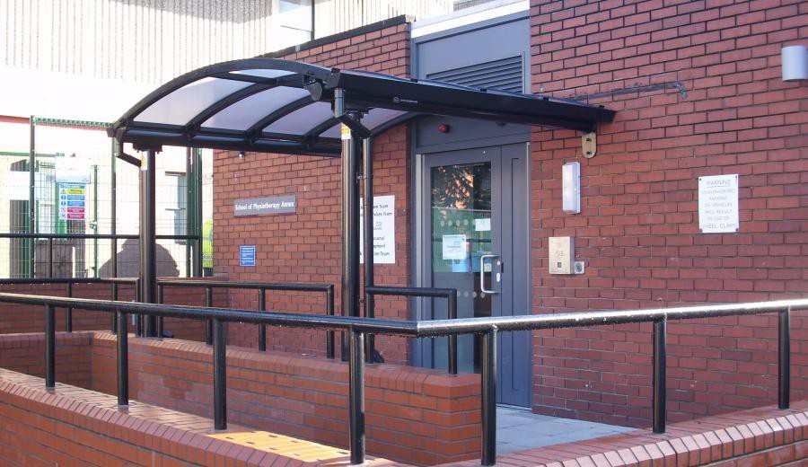 Uxbridge Entrance Canopy by Clovis Canopies