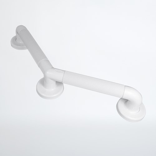 Plastic fluted 135° cranked grab rail by NYMAS