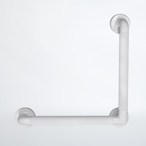 Plastic fluted 90° angled grab rail by NYMAS