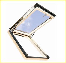 Top-hung roof windows with sliding hinge (Pine) by Sola Skylights
