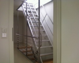 Roof access hatch with fixed stairs by Staka Roof Access Hatches