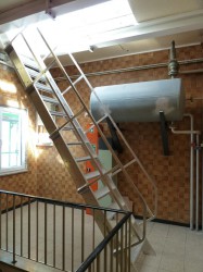 Roof access hatch with fixed stairs by Staka Roof Access Hatches