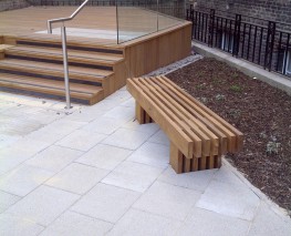 Hardwood Timber Seat Type 8 by Woodscape Ltd