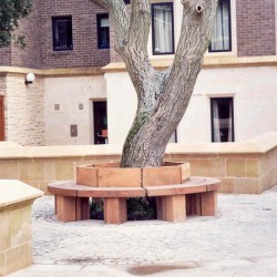 Hardwood Timber Circular Tree Seat by Woodscape Ltd