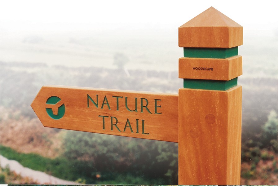 Hardwood Timber Finger Post Sign by Woodscape Ltd