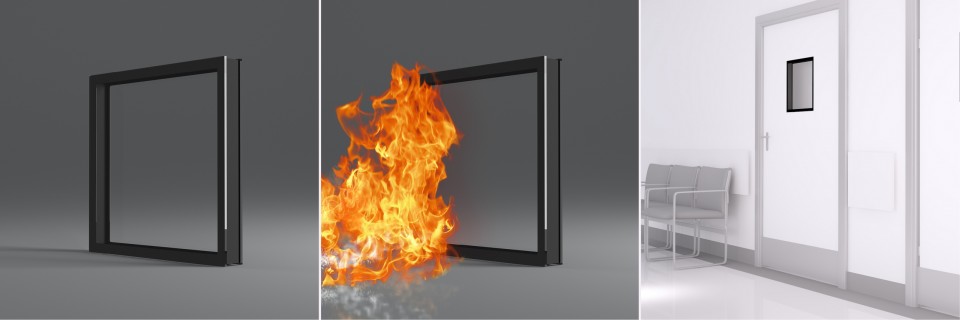 'Flush View' Vision Panel (Without Blind) by Hygeno Ltd