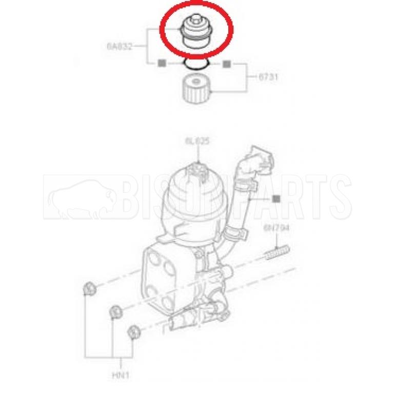 OIL FILTER HOUSING COVER 1303477, 3M5Q6737AA, 3M5Q 6737 AA - Bison Parts