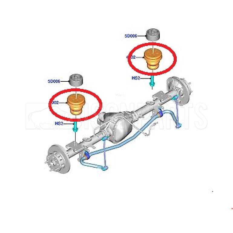 REAR AXLE BUMP STOP FITS RH OR LH (PAIR) 2038129, 2038874, BK314002DC ...