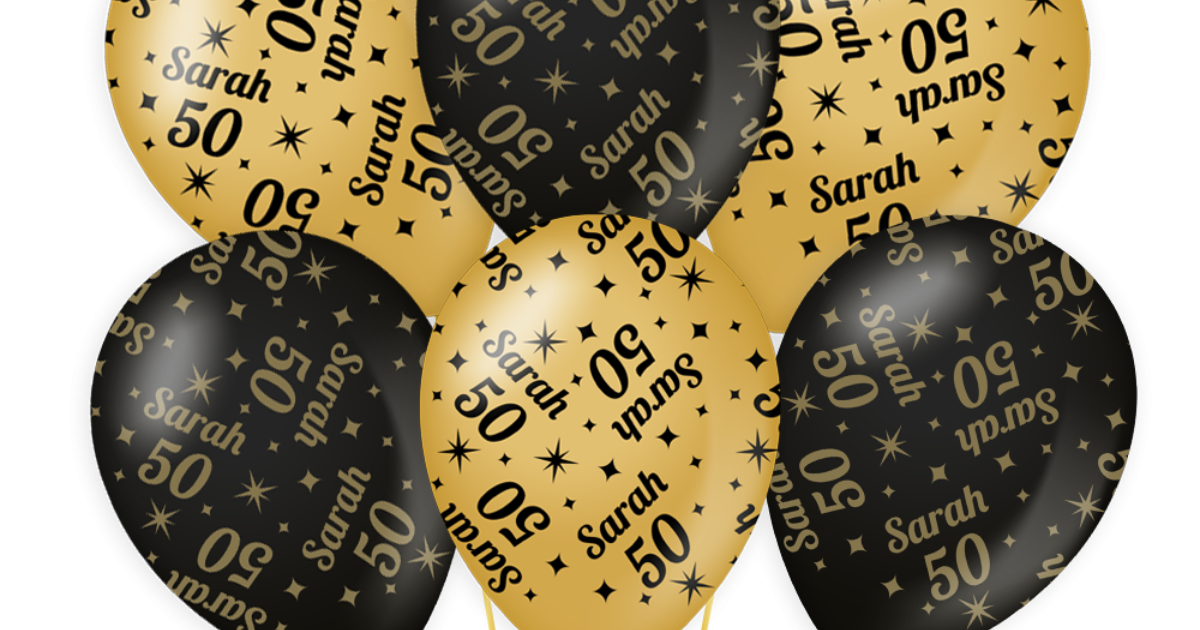 Classy party balloons - 50 jaar sarah | Coppens Warenhuis