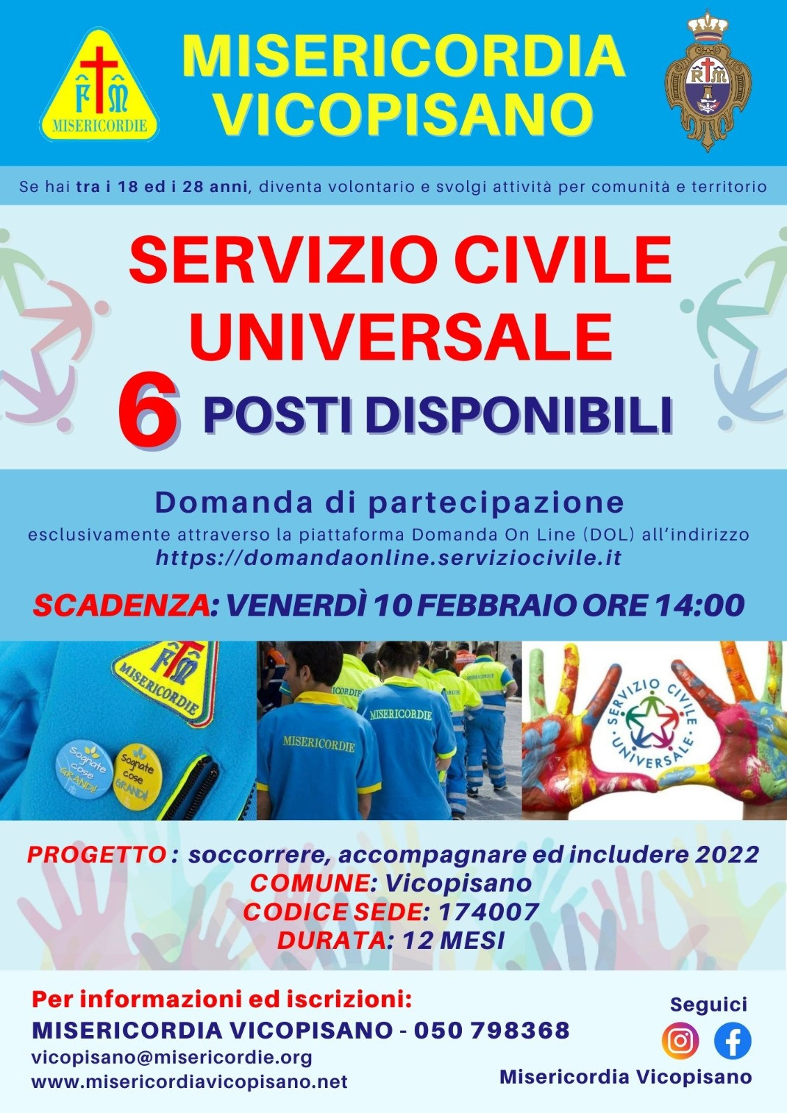 6 posti per il Servizio Civile Universale alla Misericordia di Vicopisano / Notizie / Novità ...