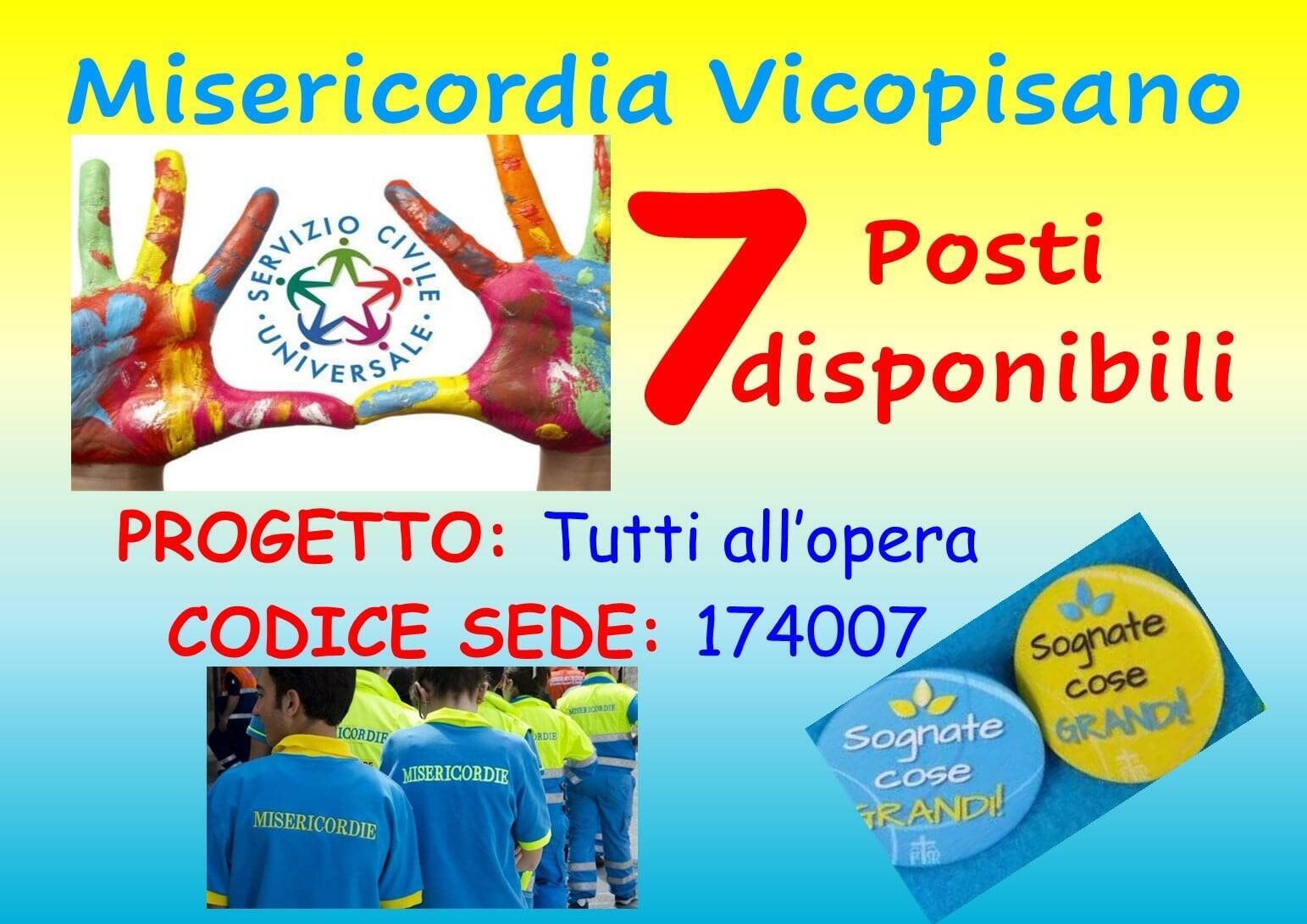6 posti per il Servizio Civile Universale alla Misericordia di Vicopisano / Notizie / Novità ...