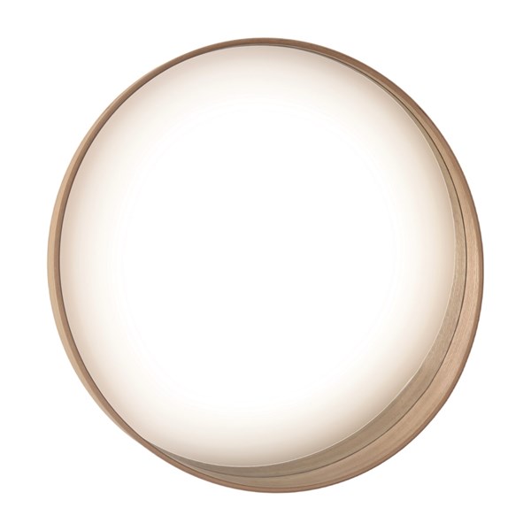 Wooden Frame Round Mirror 50cm