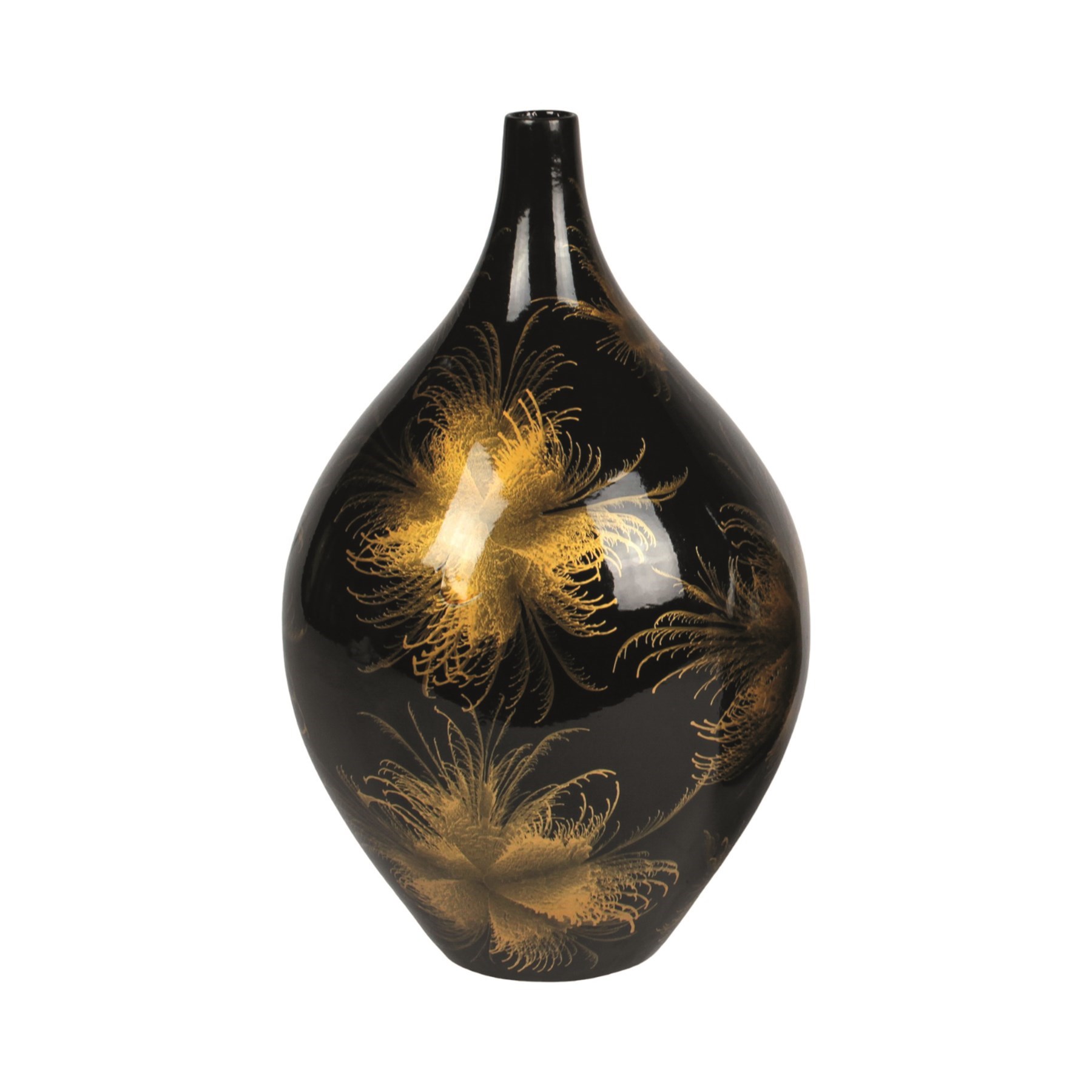 Firework Narrow Neck Bulb Vase Gold 41cm