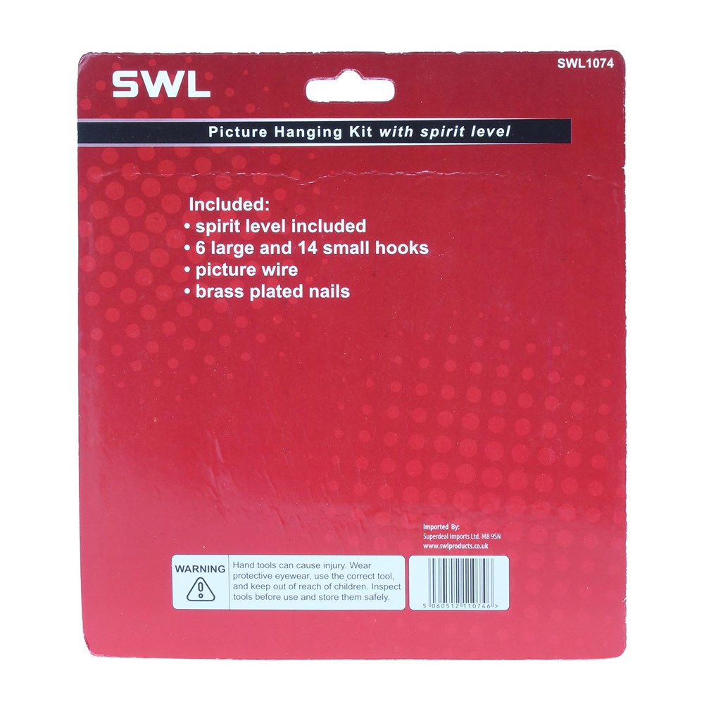 SWL - PICTURE HANGING SET WITH SPIRIT LEVEL