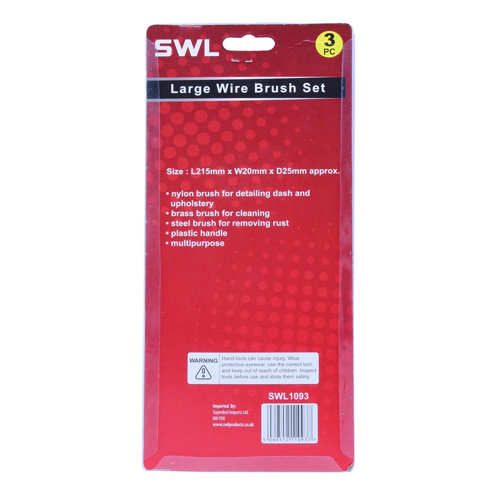 SWL - LARGE WIRE BRUSH - 3 PACK