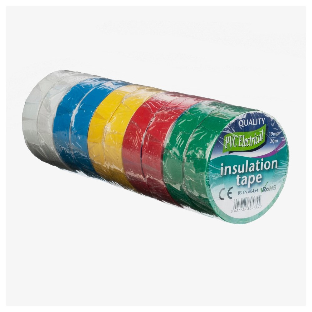 PVC ELECTRICAL INSULATION TAPE 19MM-20M - ASSORTED