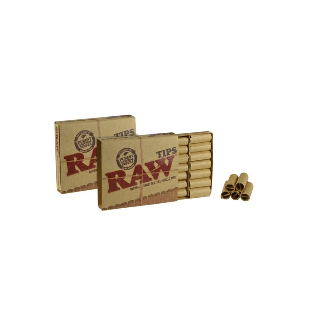 RAW PRE-ROLLED PAPER TIPS - 20 PACK