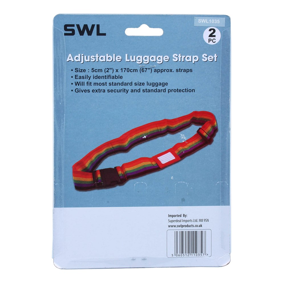 SWL - ADJUSTABLE LUGGAGE STRAP - 2 PACK