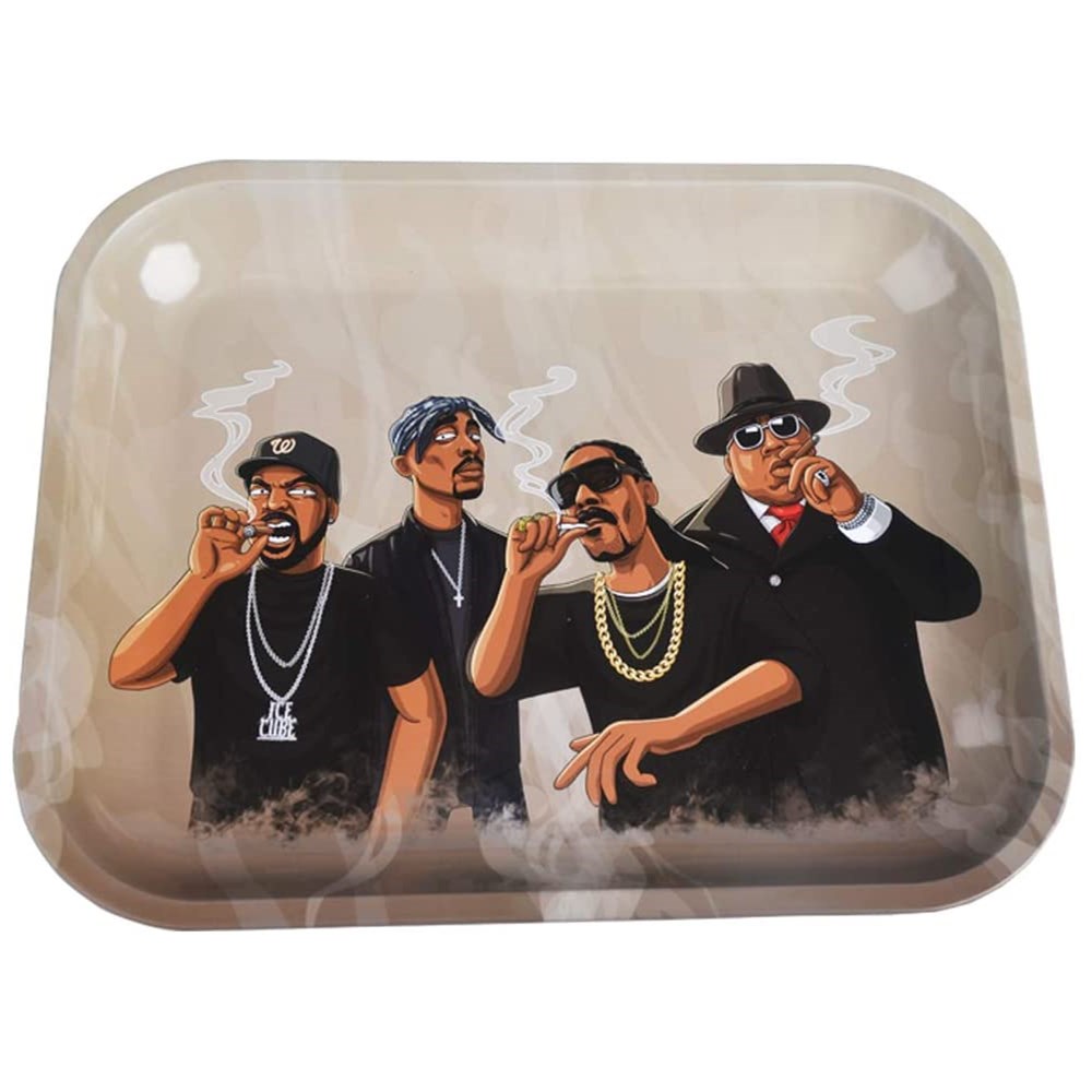 METAL ROLLING TRAY - RAPPERS - LARGE
